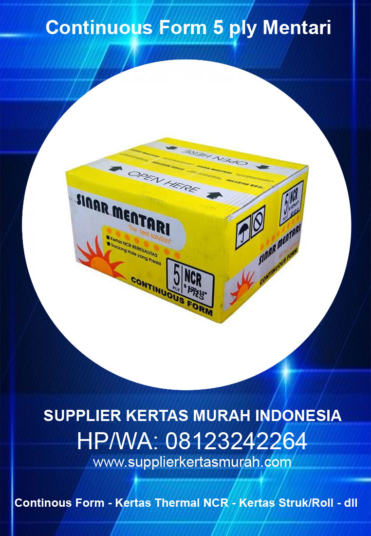 Continuous Form 5 ply Mentari | HP/WA: 08123242264 - SUPPLIER KERTAS ...